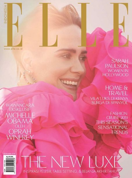 Sarah Paulson Elle Magazine December 2018 Cover Photo Indonesia