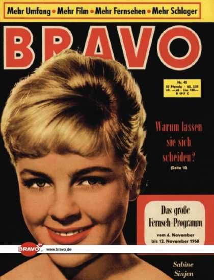 Sabine Sinjen Bravo Magazine 01 November 1960 Cover Photo Germany