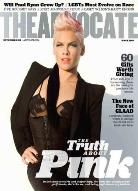 Pink, The Advocate Magazine November 2012 Cover Photo - United States Pink, The Advocate Magazine November 2012 Cover Photo - United States